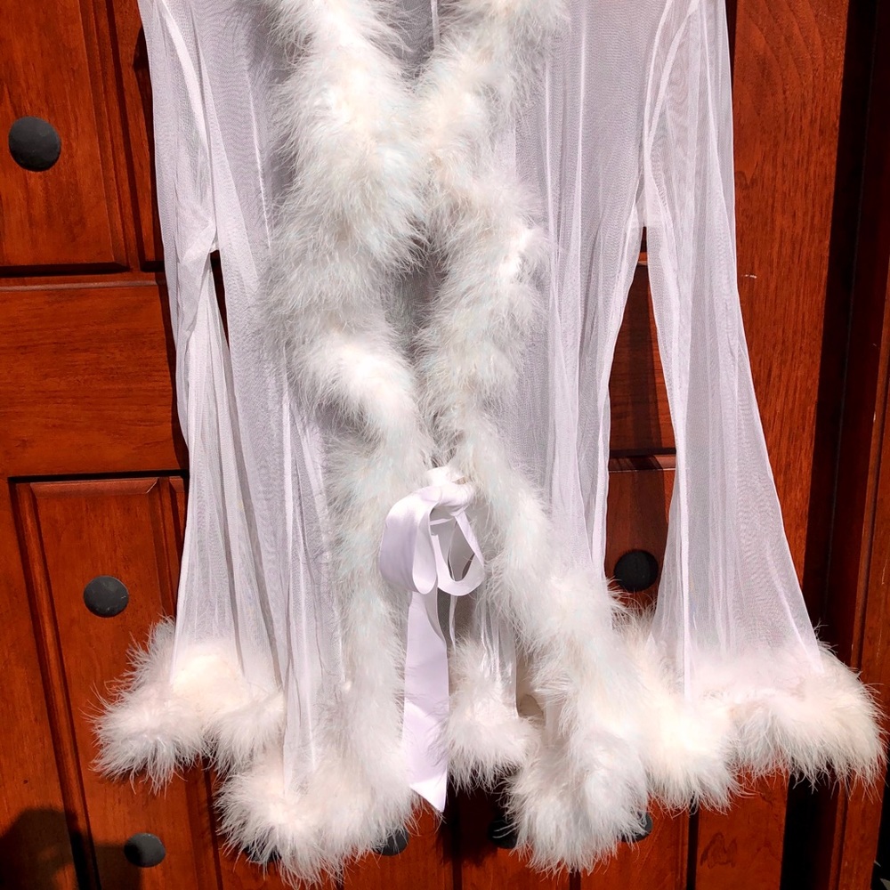See-Thru Robe. Long 31”, From Armpit 21”. Chest 17 - Gem